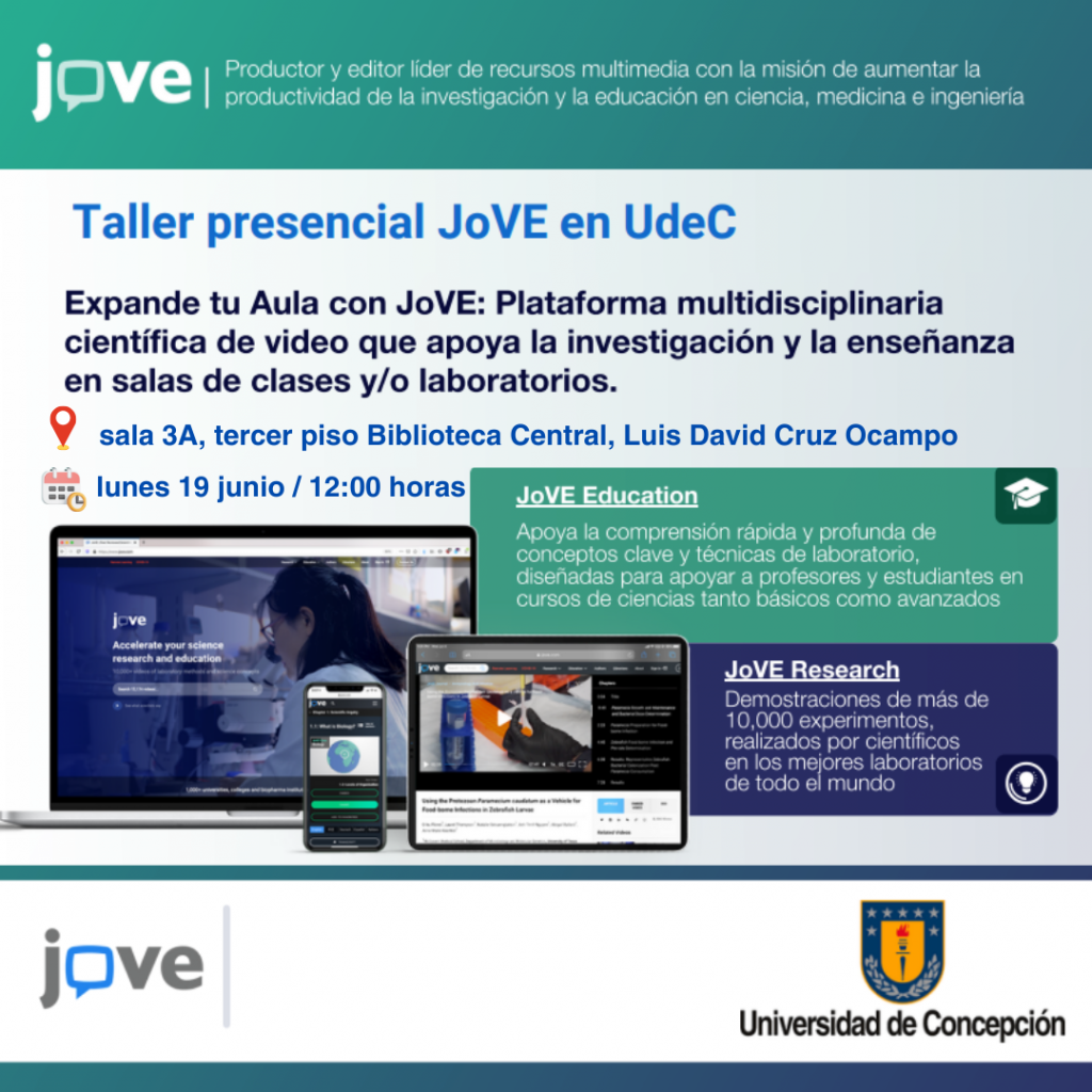 Taller JoVE – Bibliotecas UdeC